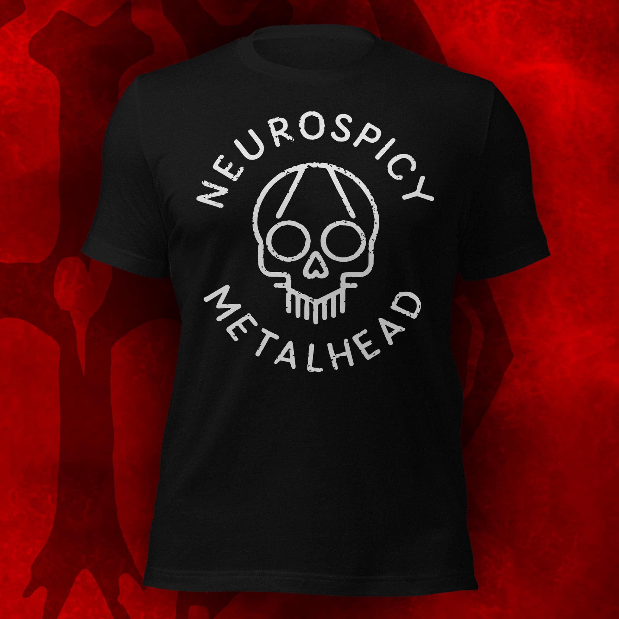 Neurospicy Metalhead Line Skull - HeartWork Clothing
